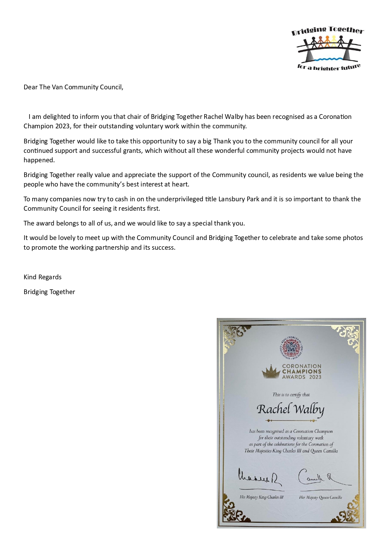 Coronation Champion 2023 - Van Community Council Van Community Council